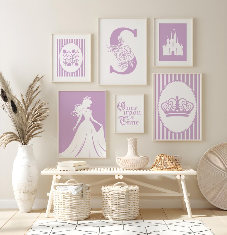 Princess Nursery Wall Art Prints: Pink Theme Decor (digital Download ...