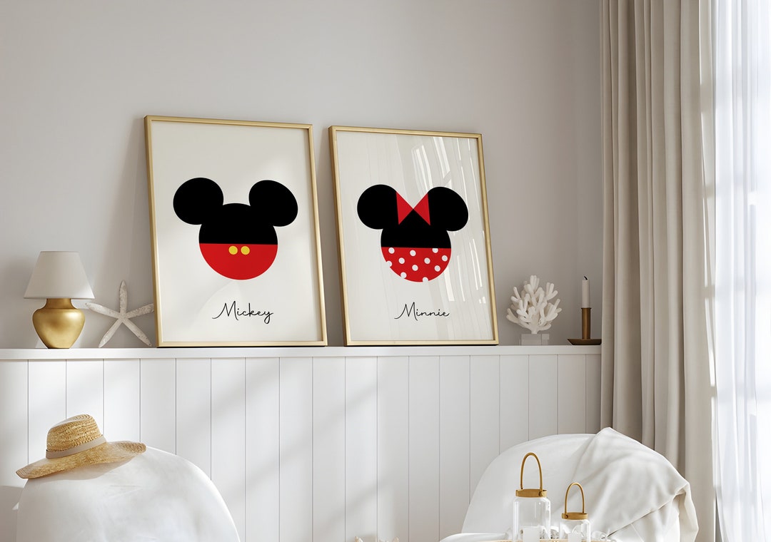 Mickey Wall Art, Mickey Art Print Set of 3, Mickey Abstract Poster ...