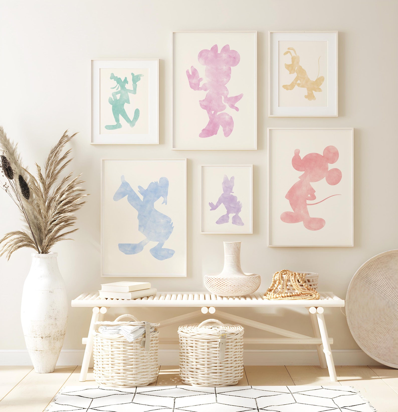 Mickey Wall Art, Mickey Posters, Mickey and Friends Silhouette Art ...