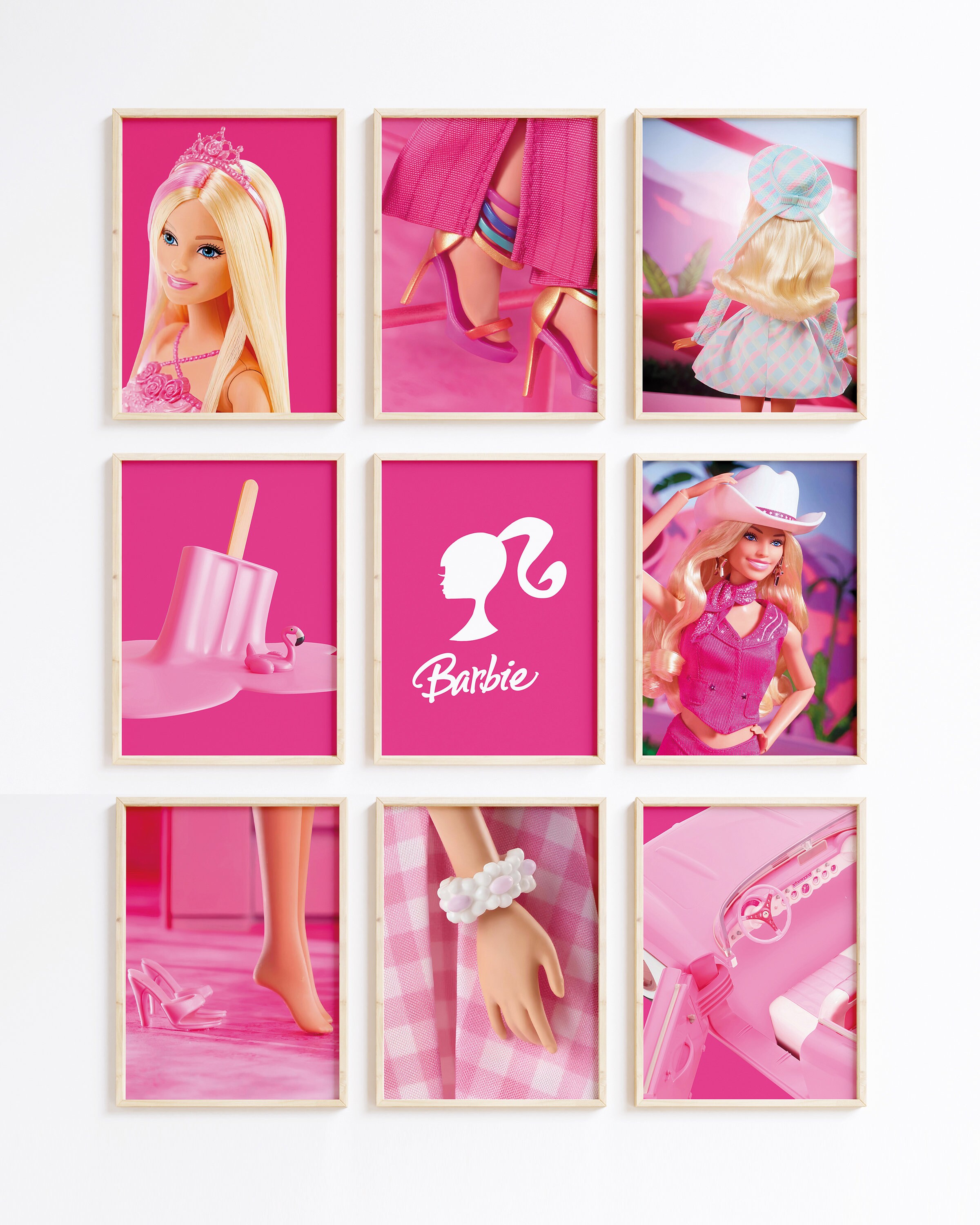 Barbi Wall Art Barbi Pictures Set of 9 Gift for Her Girly Wall Art ...