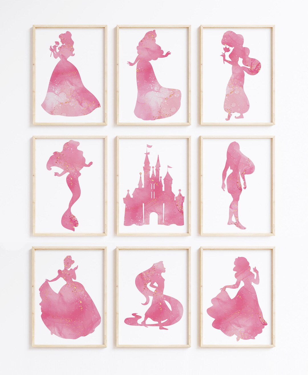 Princess Nursery Decor - Pink Princess Art Prints - Princess Wall Decor ...