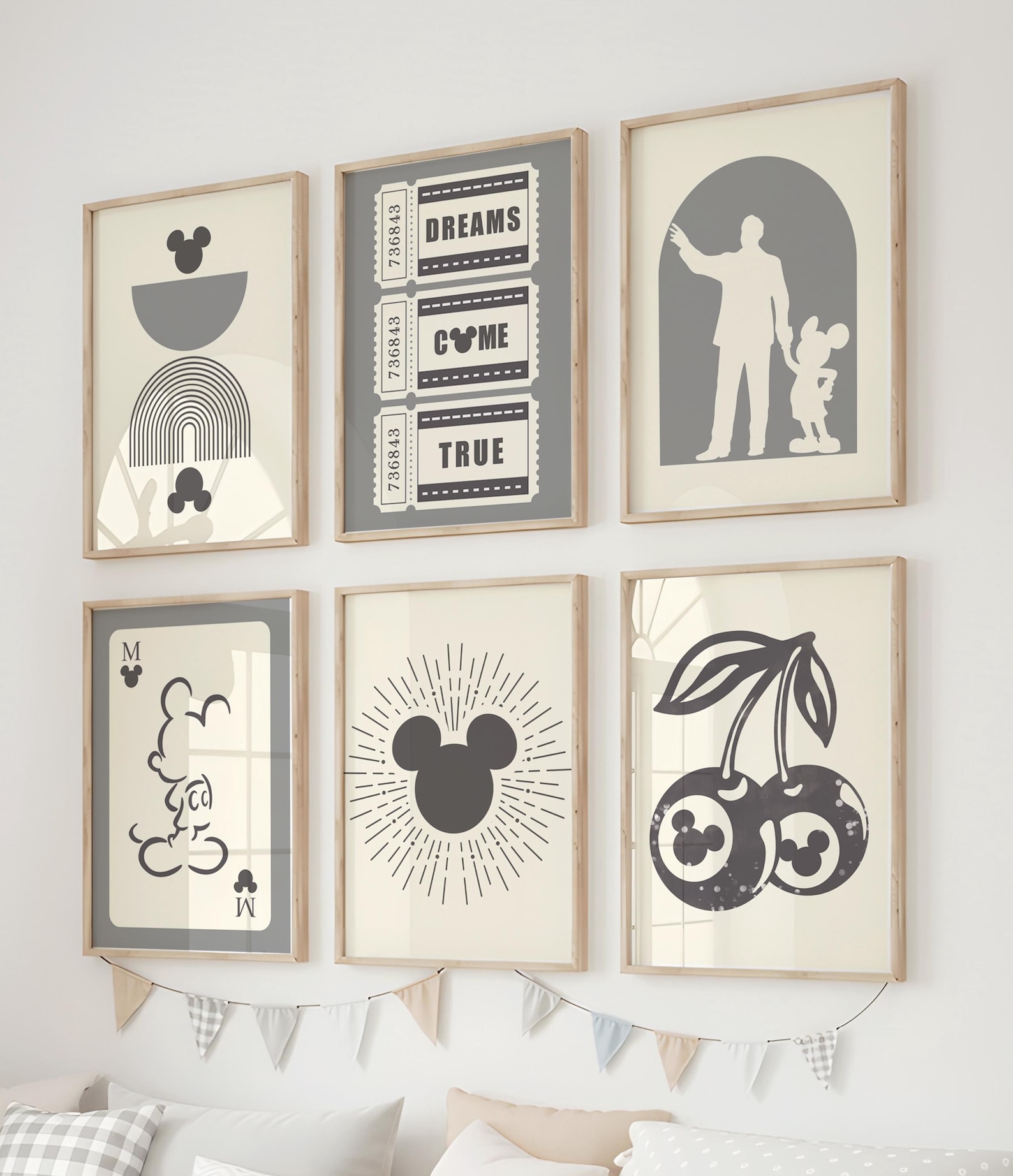 Mickey Wall Art, Mickey Wall Art Prints: Set of 6, Mickey Posters ...