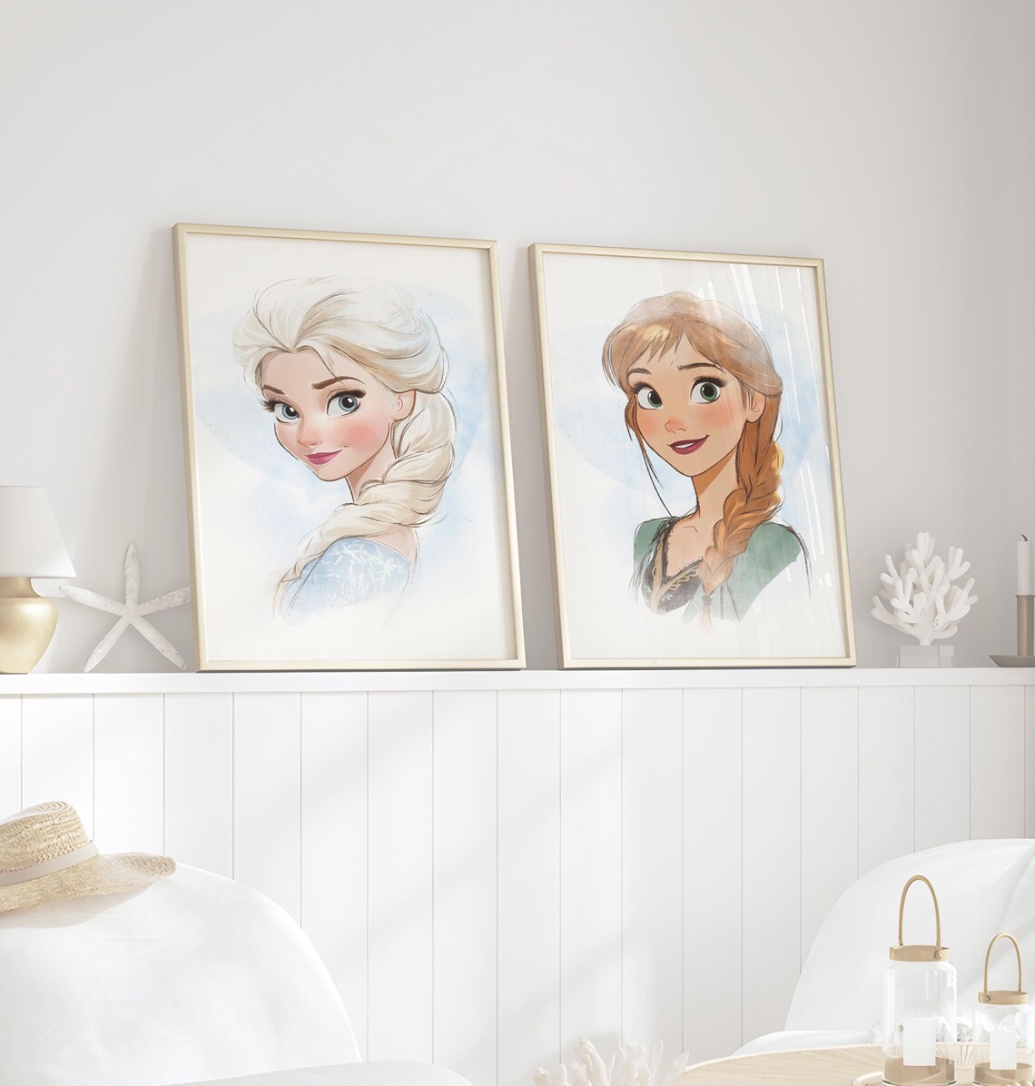Set of 4 Frozen Wall Art Print, Princess Wall Art, Princess Poster ...