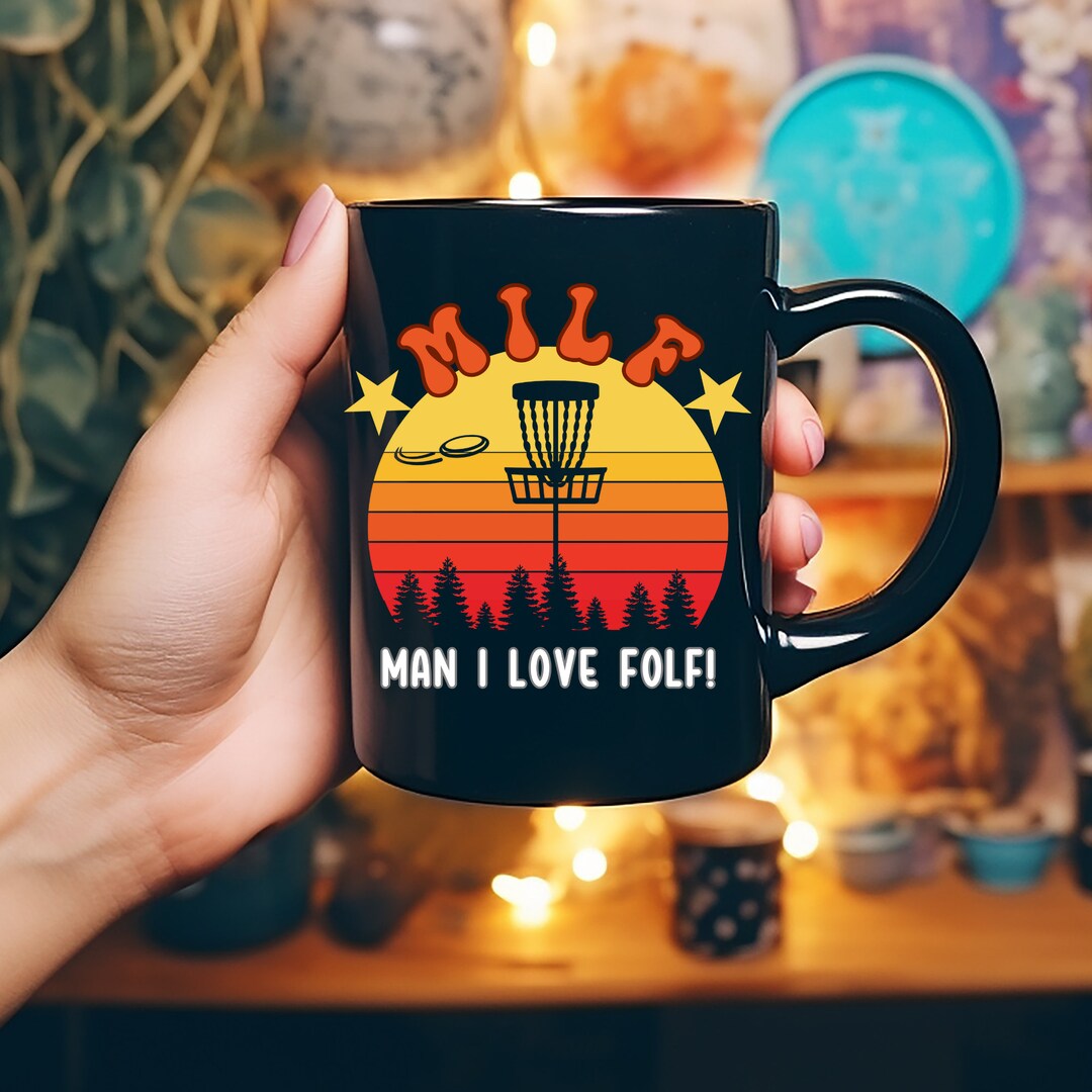 Retro Black Frisbee Golf Gift Mug for Mom Coffee Cup Milf - Etsy