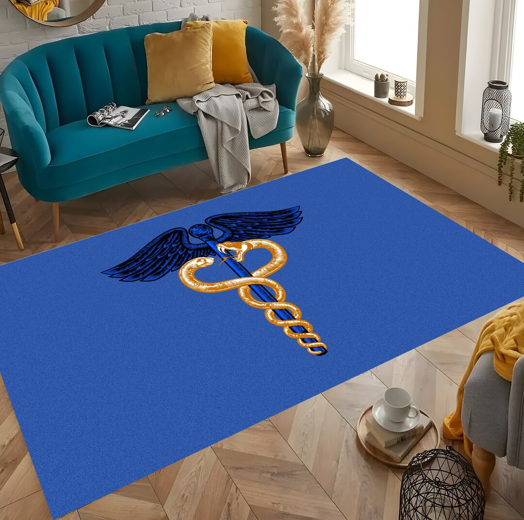 Medicine Symbol Rug Snake Themed Rug Baton Themed Rug - Etsy