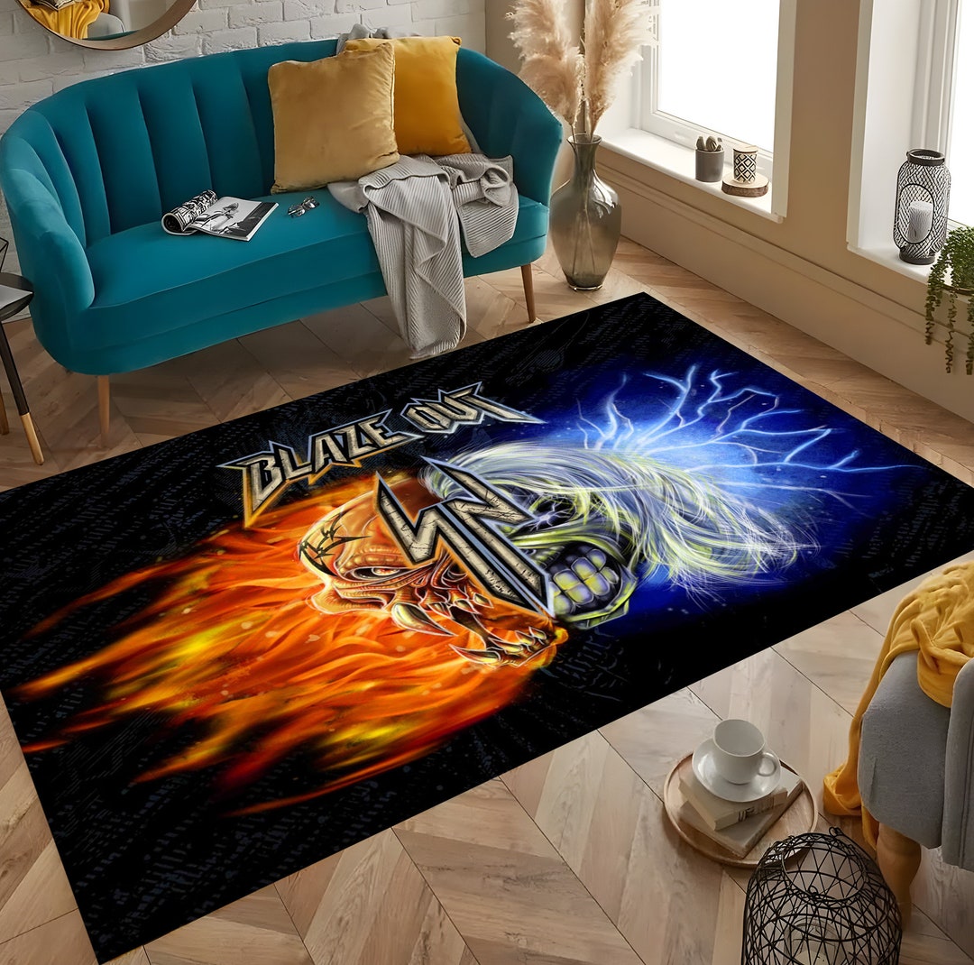 Rockn Roll, Heavy Metal, Music Themed, Rock Music Rug, Music Room Rug ...