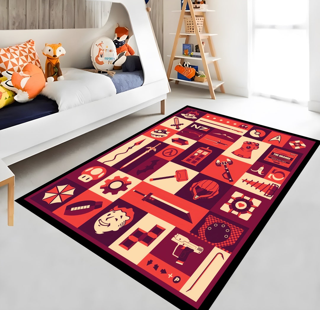 Iconic Gaming Rug, Poster Art, Kids Room Rug, Kids Decor, Illustrations ...