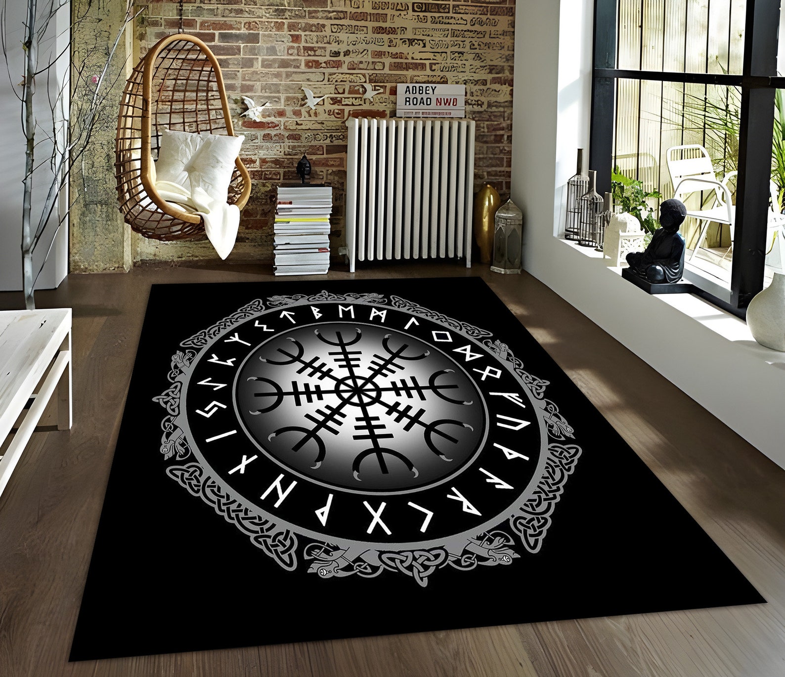 Viking Tattoos Rug Viking Tattoo Symbol Norse Themed Rug - Etsy