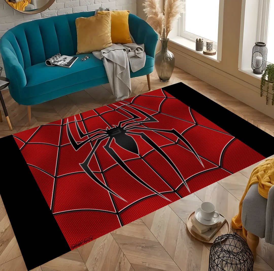 Spiderman Rug Spider Themed Rug Spider Web Rug Kids Room - Etsy