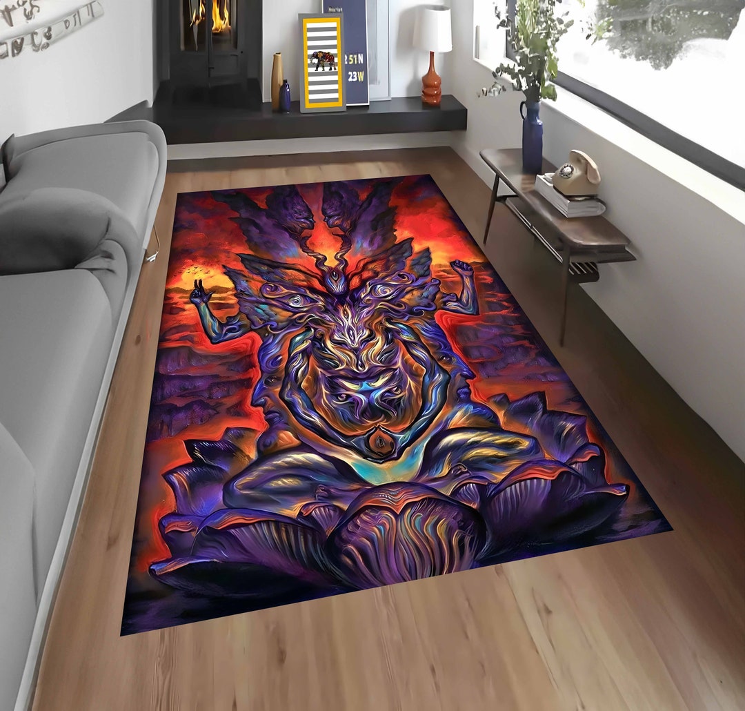 Baphomet Rug, Lucifer Rug, Satanism Decor Rug, Satan Rug, Occult Rug ...