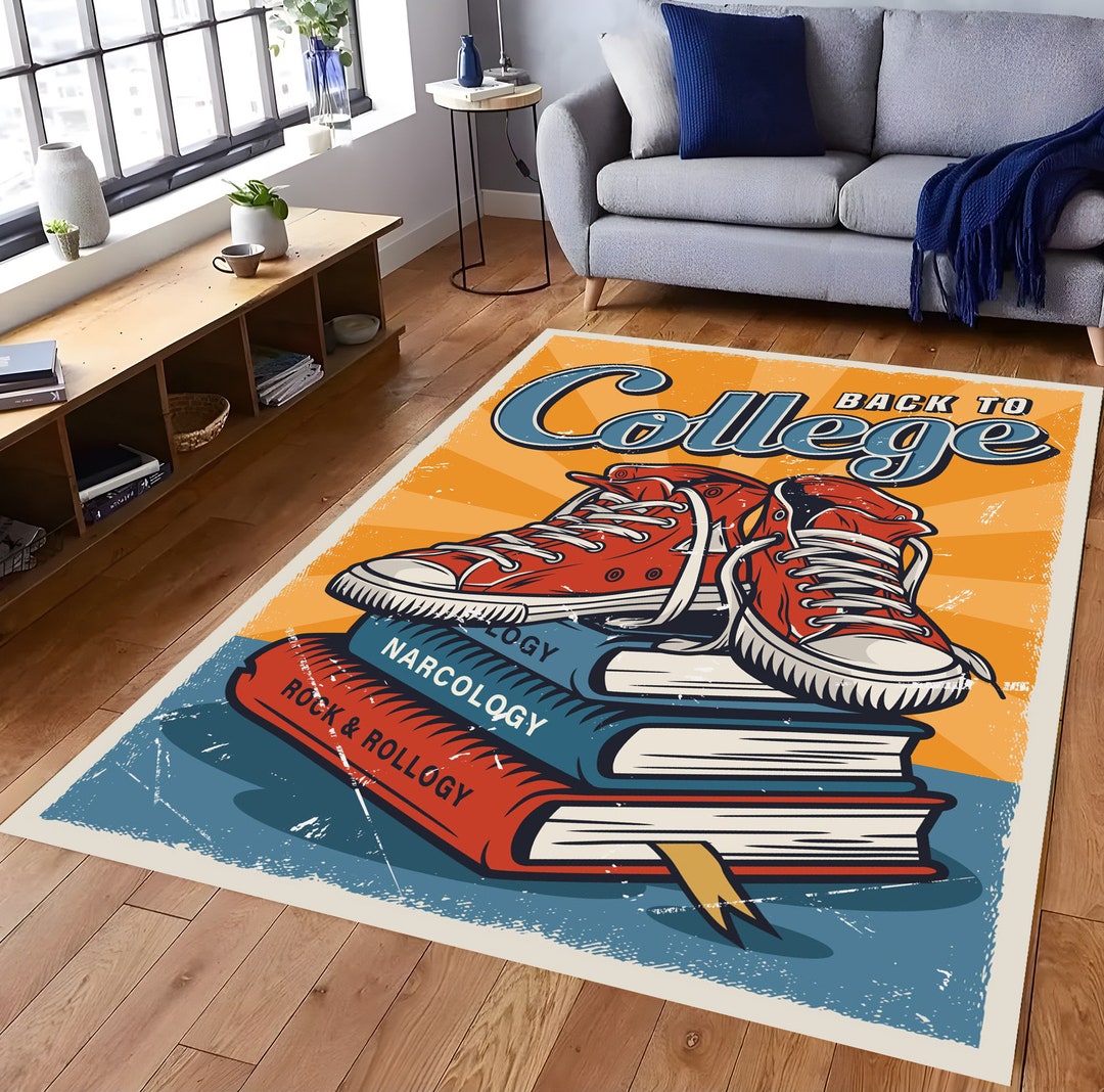 College Themed Rug, Shoe Themed Rug, Book Themed Rug, Modern Rug ...