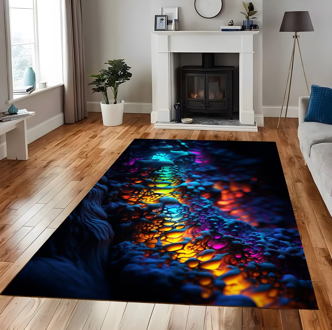Growing Fractals Rug Neon Rug Neon Liquid Rug Fluid Liquid - Etsy
