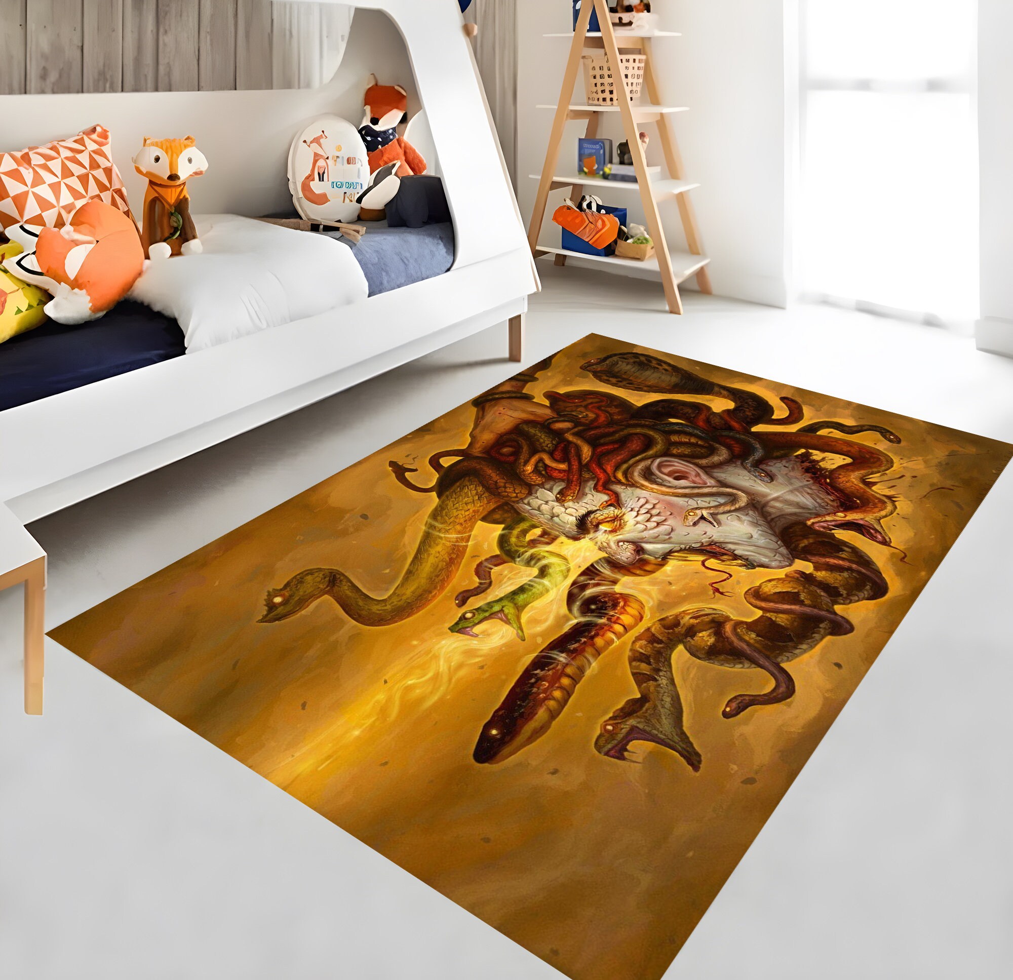 Medusa Themed Rug Snakes Rug Art Rug Fiction Themed Rug - Etsy