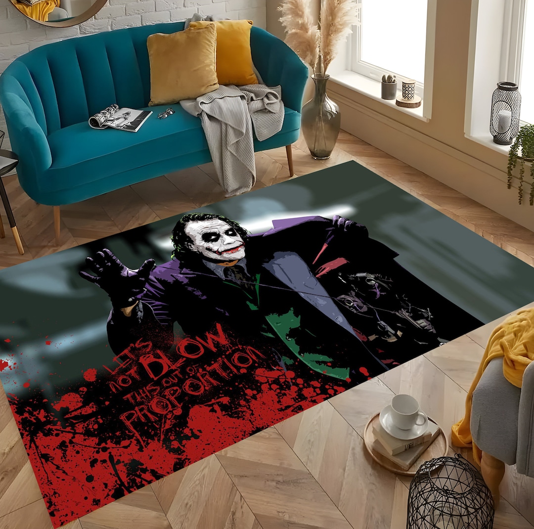Joker Rug Joker Themed Rug Movie Crazy Joker Rug - Etsy