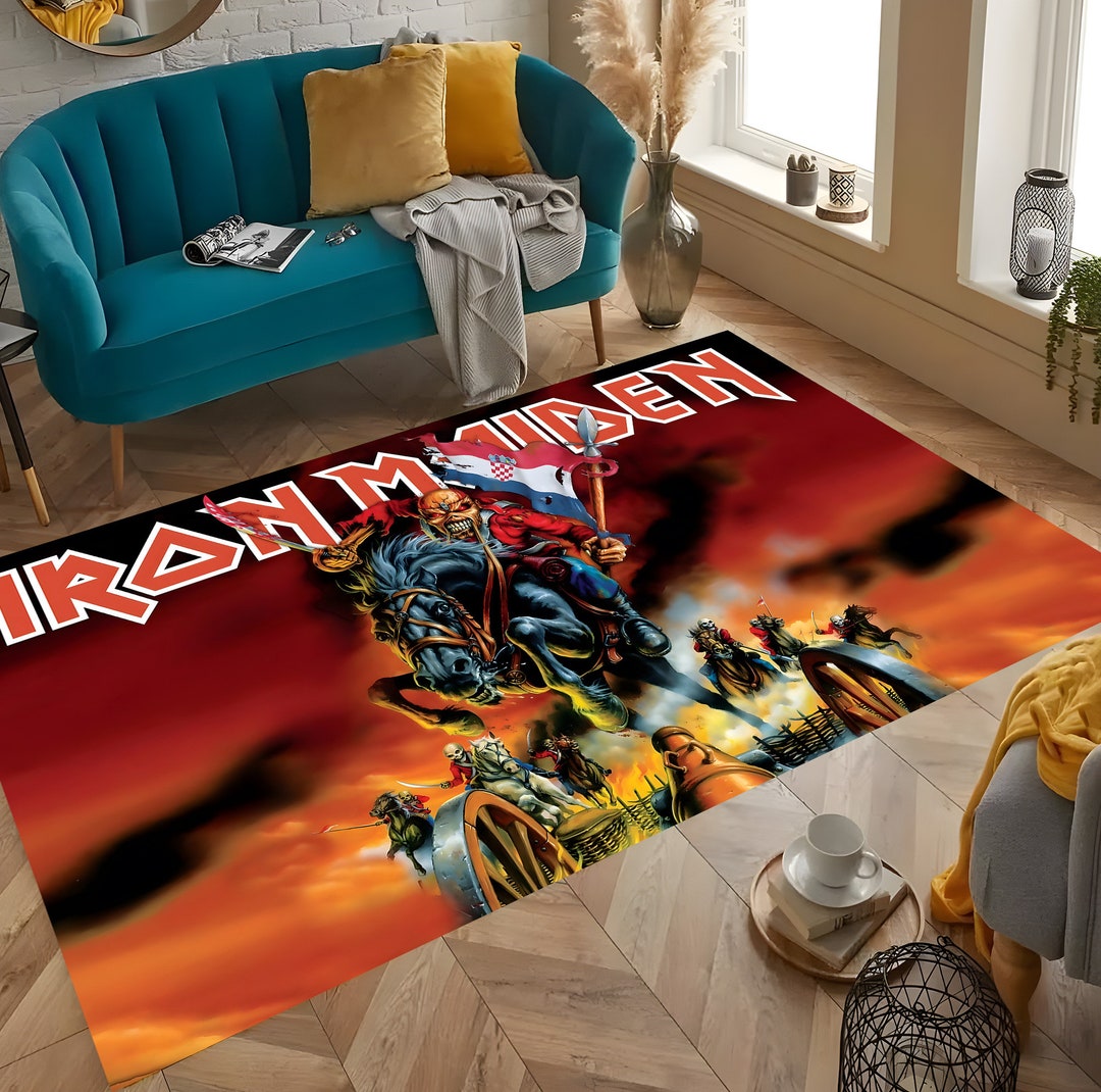 Rockn Roll, Heavy Metal, Music Themed, Rock Music Rug, Music Room Rug ...