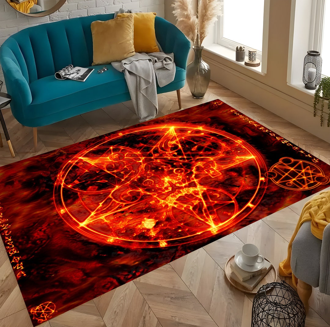 Satan Pentagram Satanic Pentagram Lucifer Rug Devil Rug - Etsy