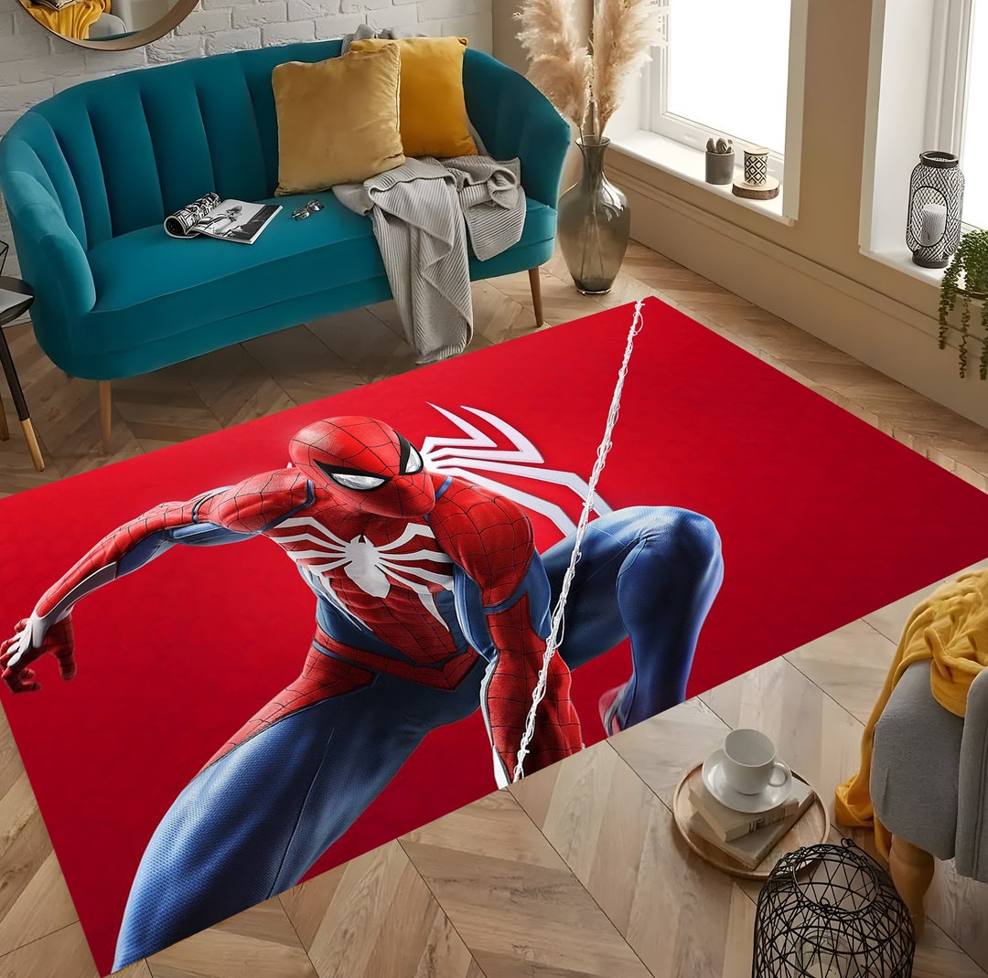 Spiderman Rug, Superhero Rug,spider Man,spider,spider Web,kids Room Rug ...