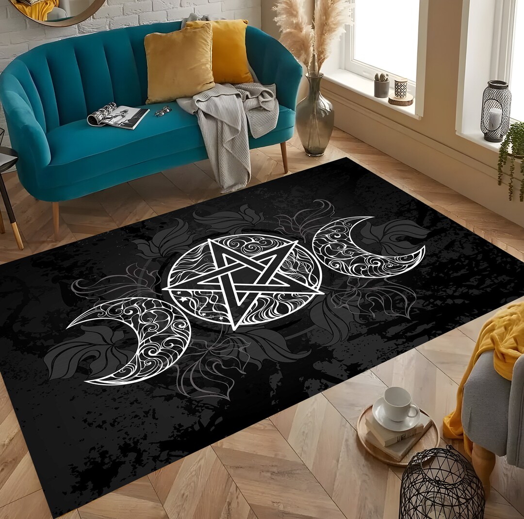 Pentagram Rug, Satan Rug, Ritual Rug, Satanism Rug, Devil Rug, Lucifer ...