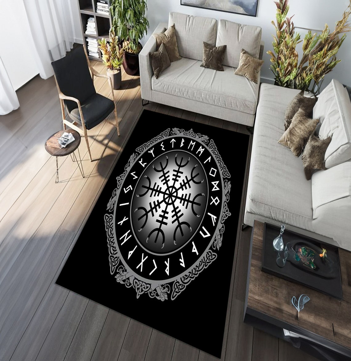 Viking Tattoos Rug Viking Tattoo Symbol Norse Themed Rug - Etsy