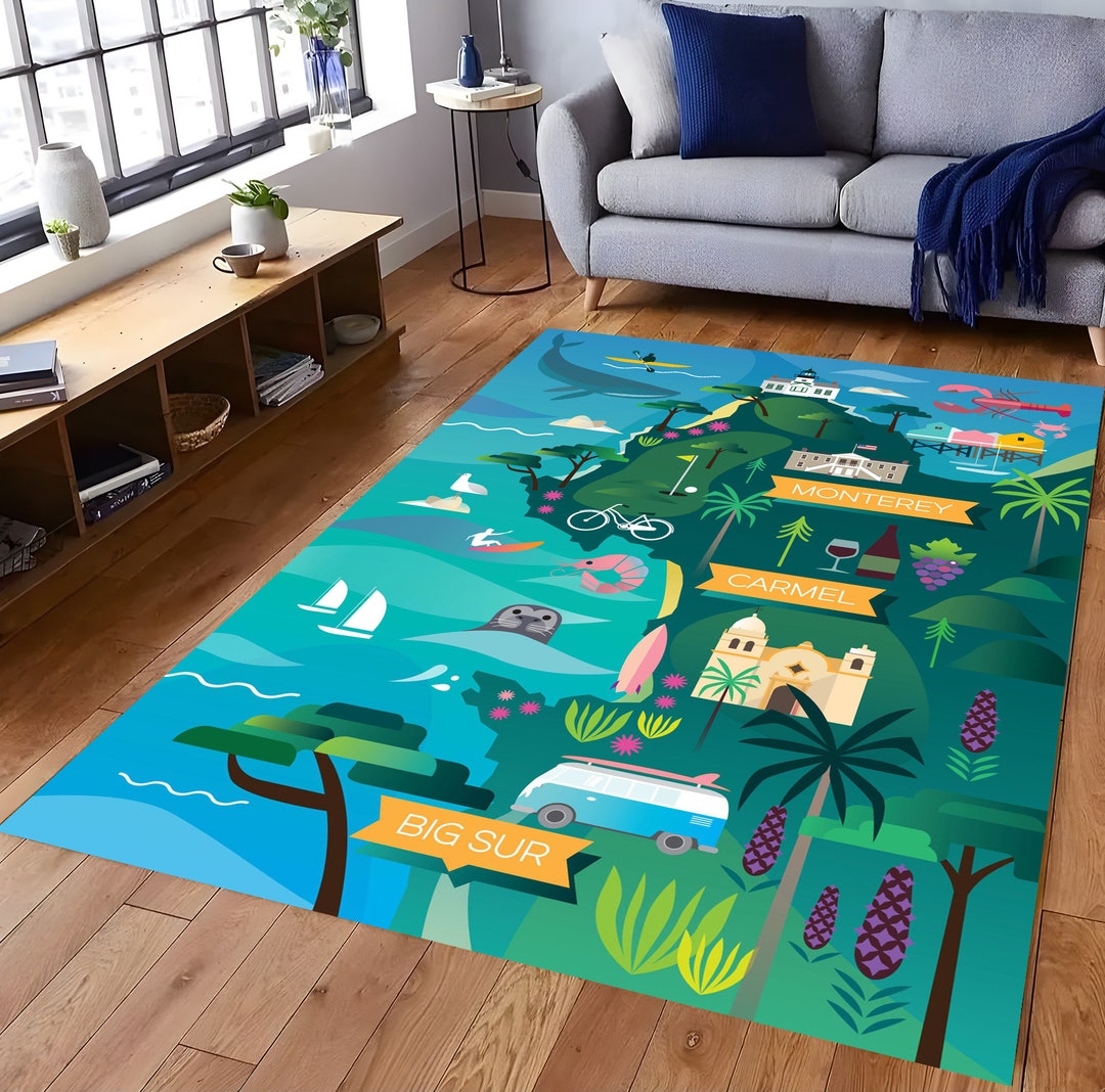 Sea Themed Rug, Funny Rug, Entertainment Rug, Kids Room Rug, Sports ...