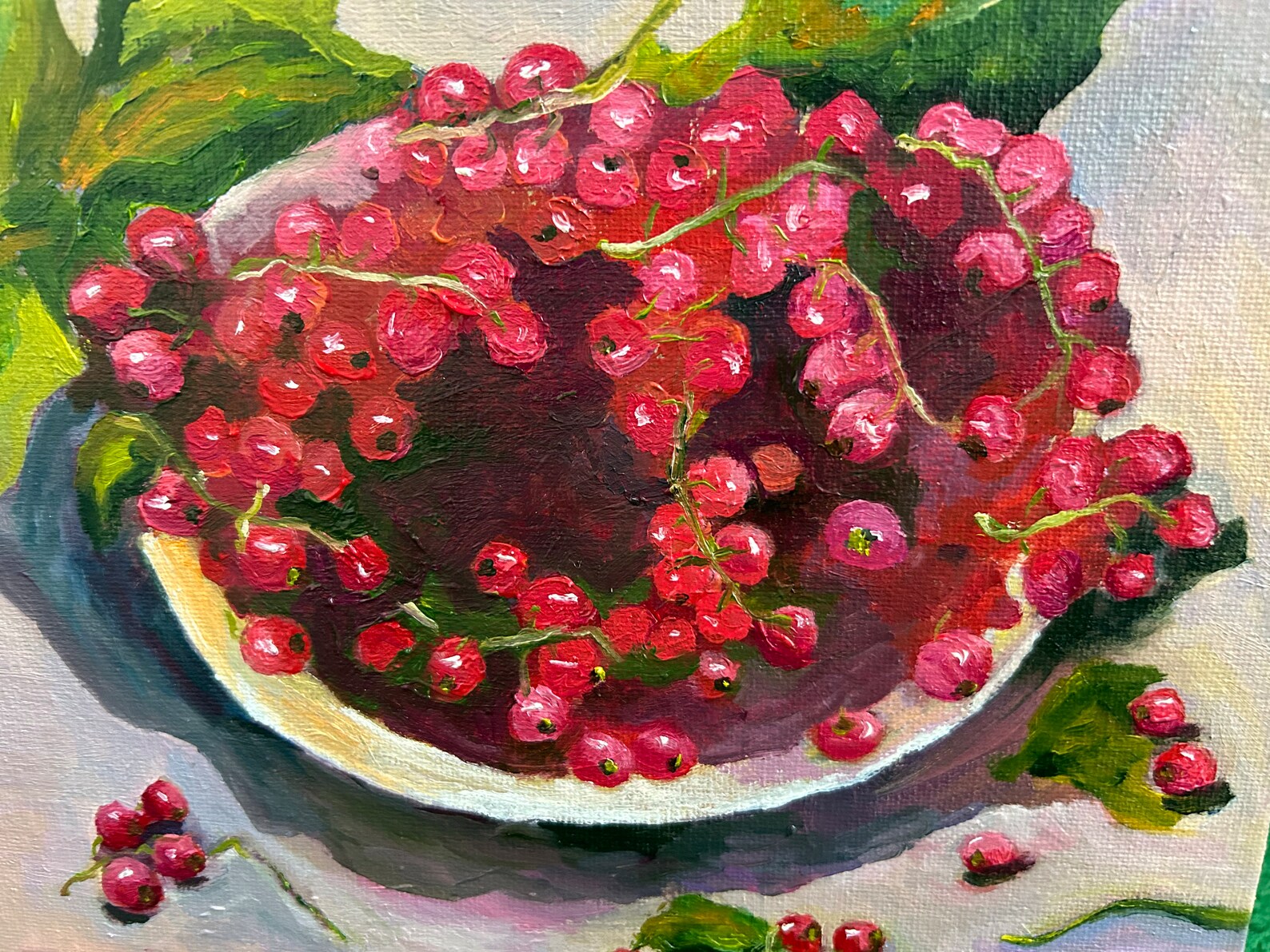Kitchen Wall Art Red Currant Painting Still Life Painting Red Currant ...