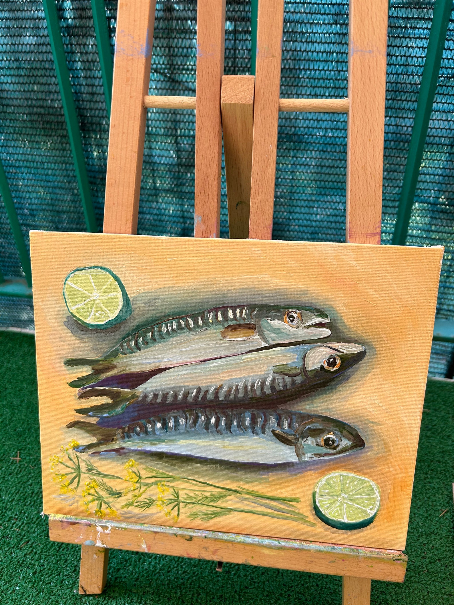 Sardines Art Oil Painting Kitchen Wall Art Oil Painting Still Life ...