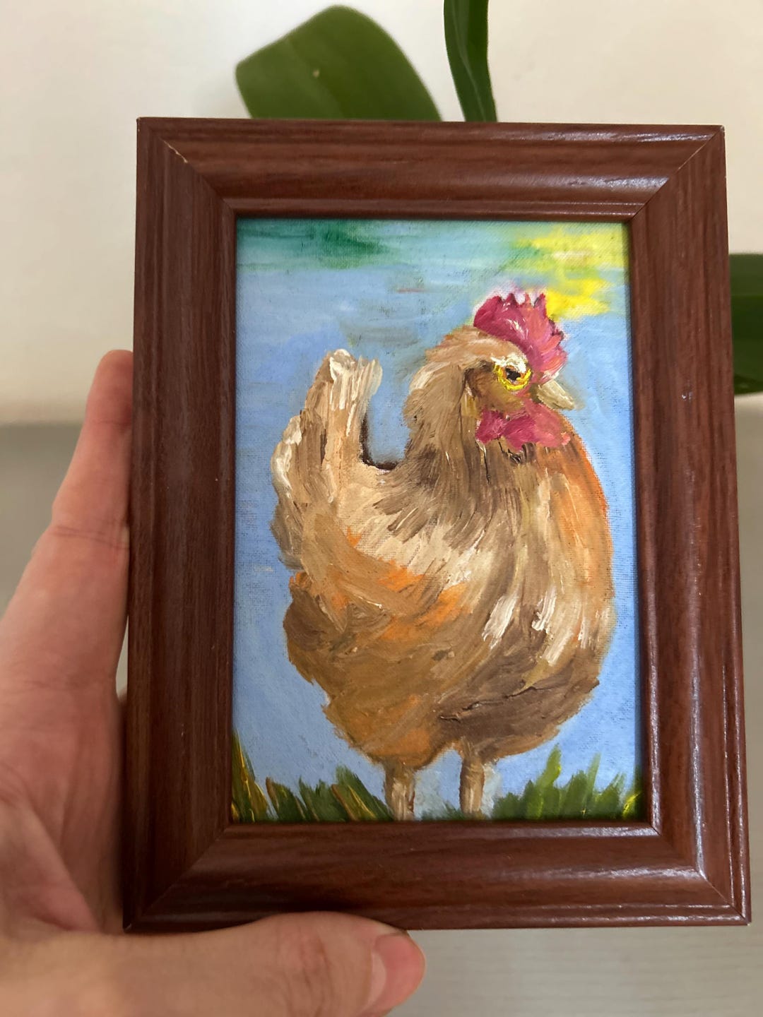 Chicken Oil Painting Chicken Art Rooster Painting Bird Chicken Wall Art ...