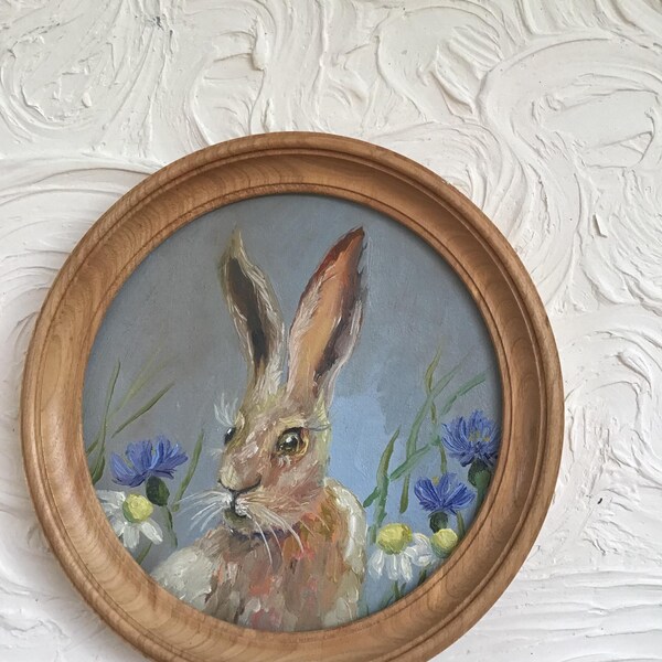 Miniature Rabbit Oil Painting - Etsy
