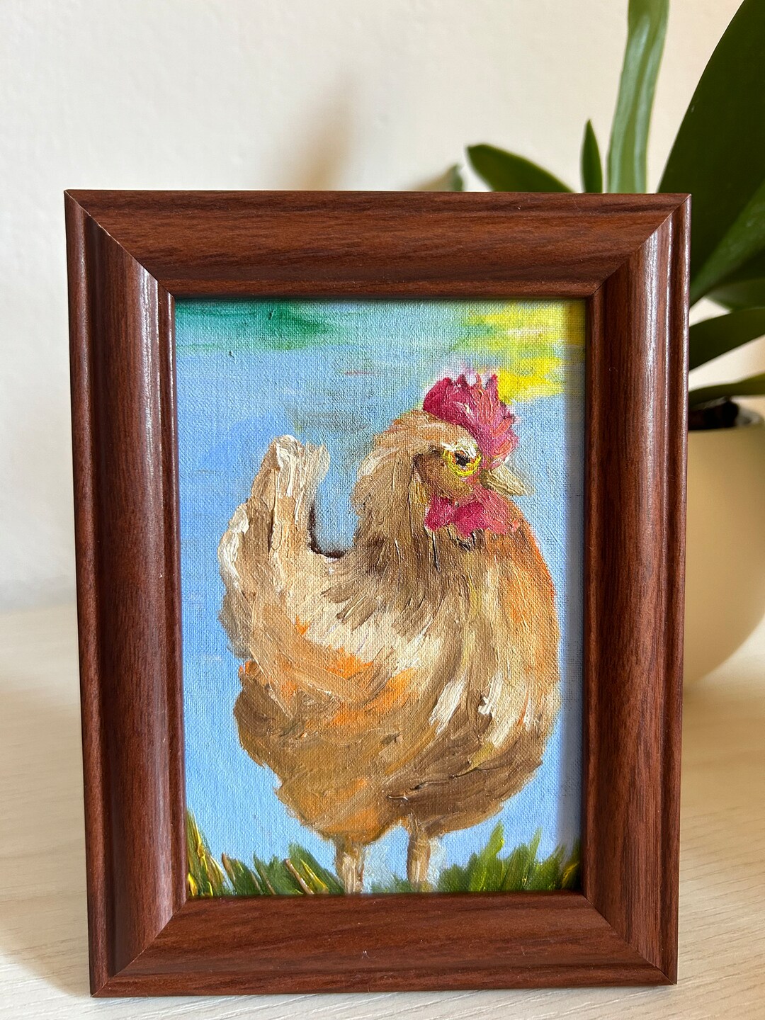 Chicken Oil Painting Original Oil Painting Chicken Artwork Bird Chicken ...