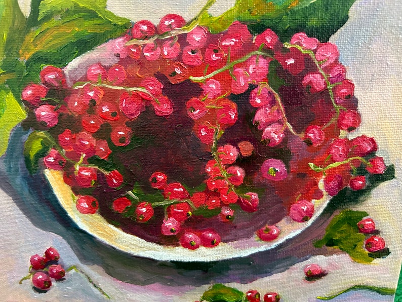 Kitchen Wall Art Red Currant Painting Still Life Painting Red Currant ...