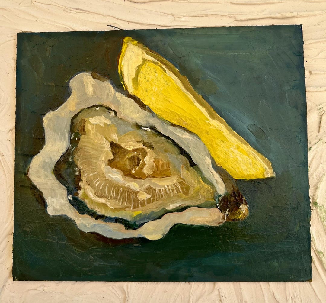 Oyster Painting, Kitchen Still Life, Oyster Oil Painting, Food Painting ...