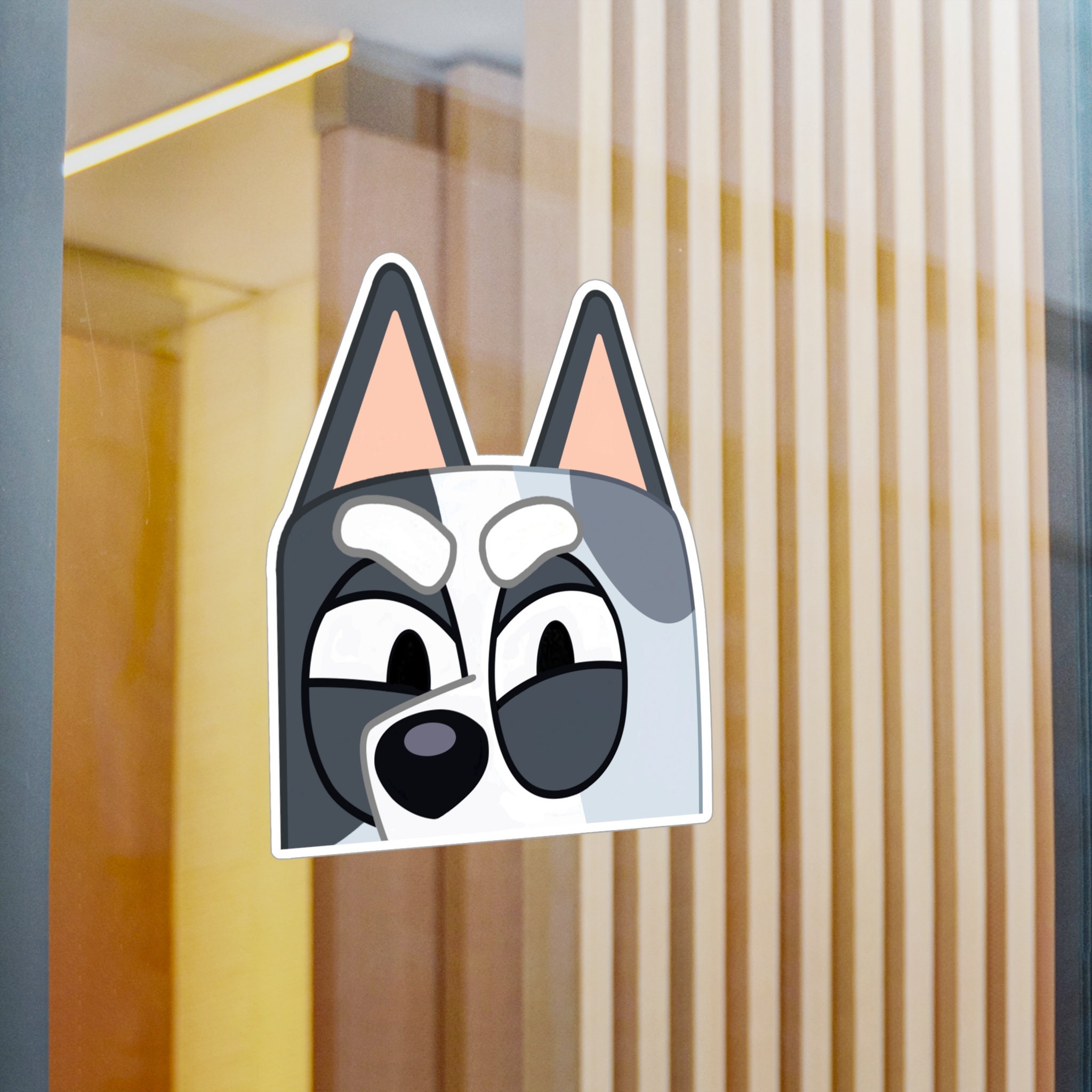 Muffin Peeking Bluey Inspired Vinyl Decal - Etsy