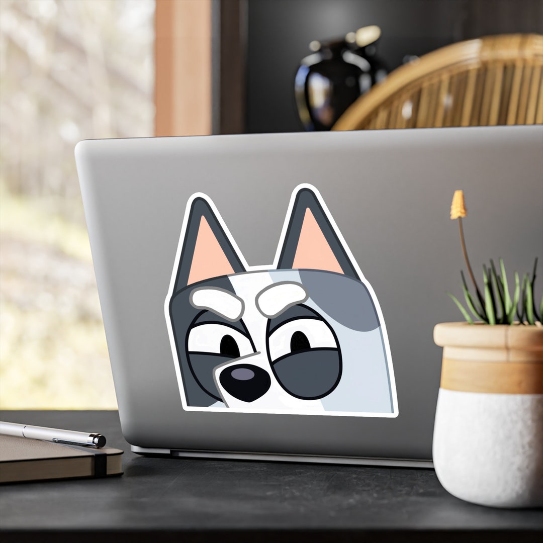 Muffin Peeking Bluey Inspired Vinyl Decal - Etsy