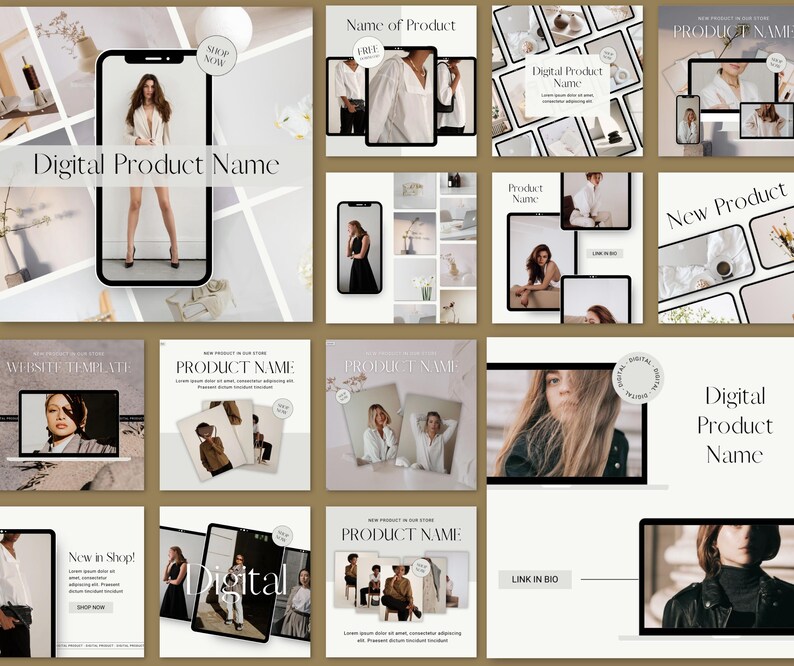 100 Digital Product Mockup | Canva Editable Mockups | Social Media ...