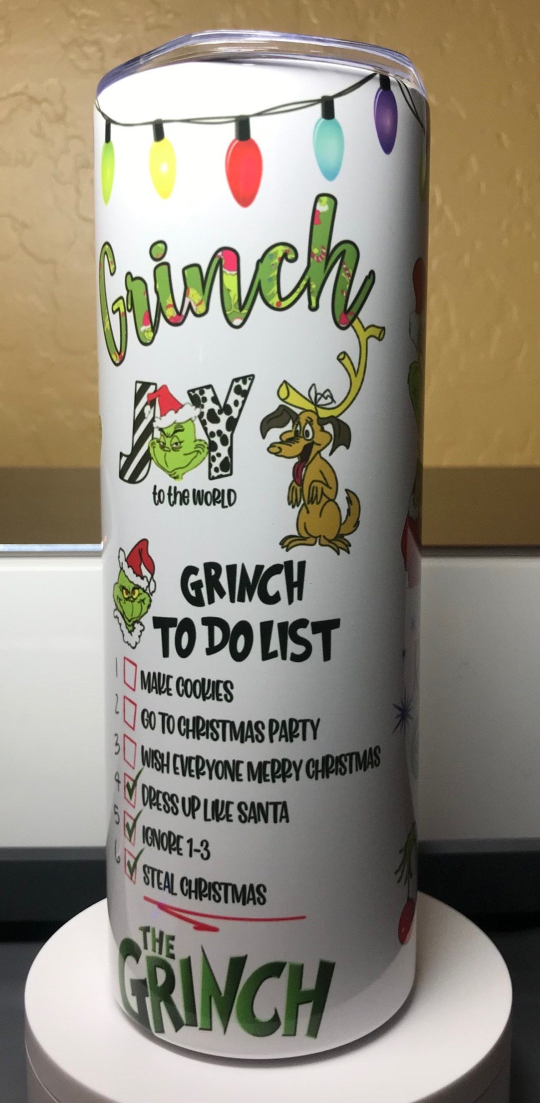Full Wrap Grinch to Do List 20oz Tumbler - Etsy