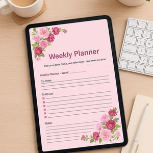 Printable Weekly Planner PDF – Digital To-do List & Notes Organizer ...