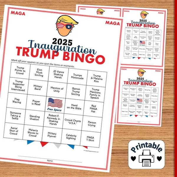 Trump Bingo Card - Etsy