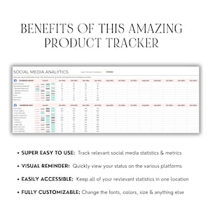 Social Media Analytics Tracker, Google Sheets 12 Month Post Performance ...