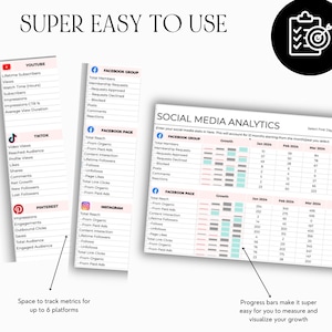 Social Media Analytics Tracker, Google Sheets 12 Month Post Performance ...