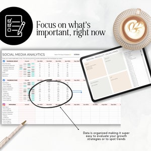 Social Media Analytics Tracker, Google Sheets 12 Month Post Performance ...
