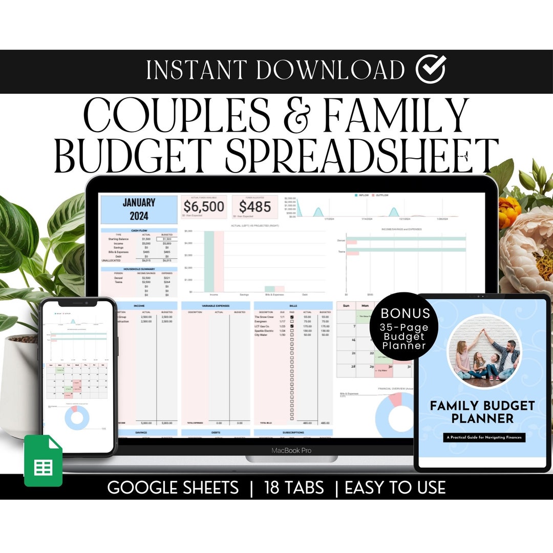 Personal Finance Planner for Couple, Couples Budget Spreadsheet, Joint ...