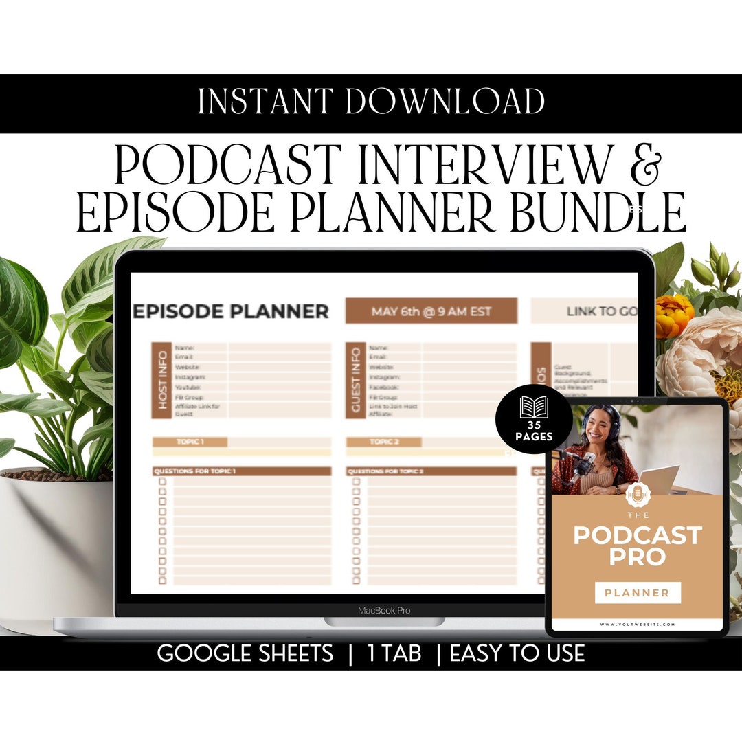 Podcast Episode Planner Bundle: Google Sheets Template (digital ...