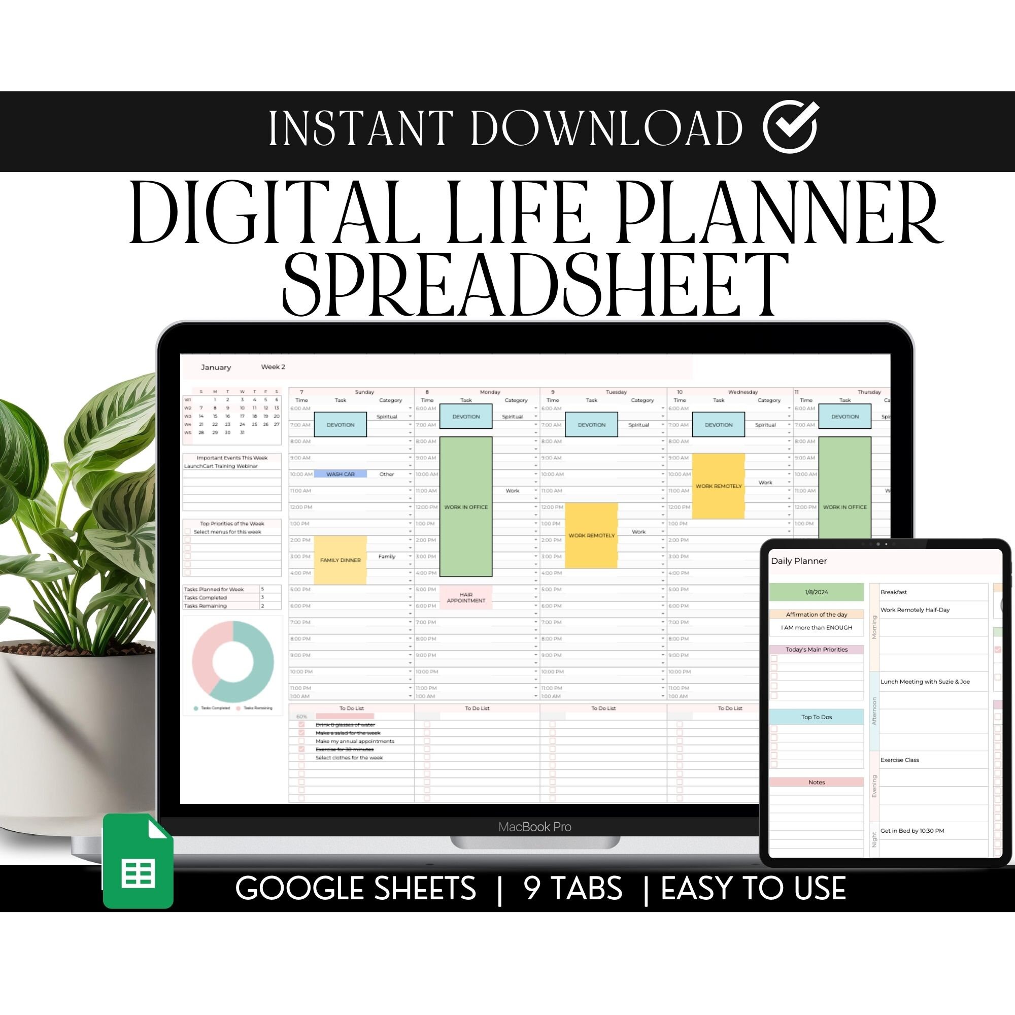 Life Planner Google Sheet, Ultimate Life Planner Google Sheets, Digital ...