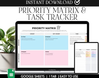 Decision Matrix Google Sheets Excel Template Daily Task Priority Tracker Checklist to Do List ...