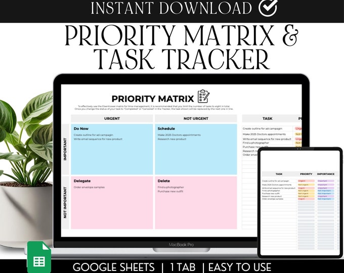 Decision Matrix: Task Priority Tracker Google Sheet Template - Etsy Canada