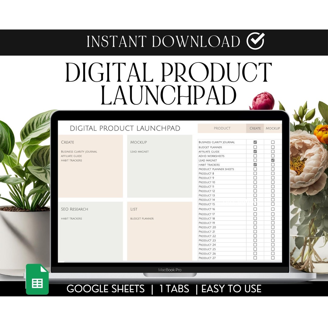 Digital Product Launchpad: Etsy Shop Planner (google Sheets) - Etsy