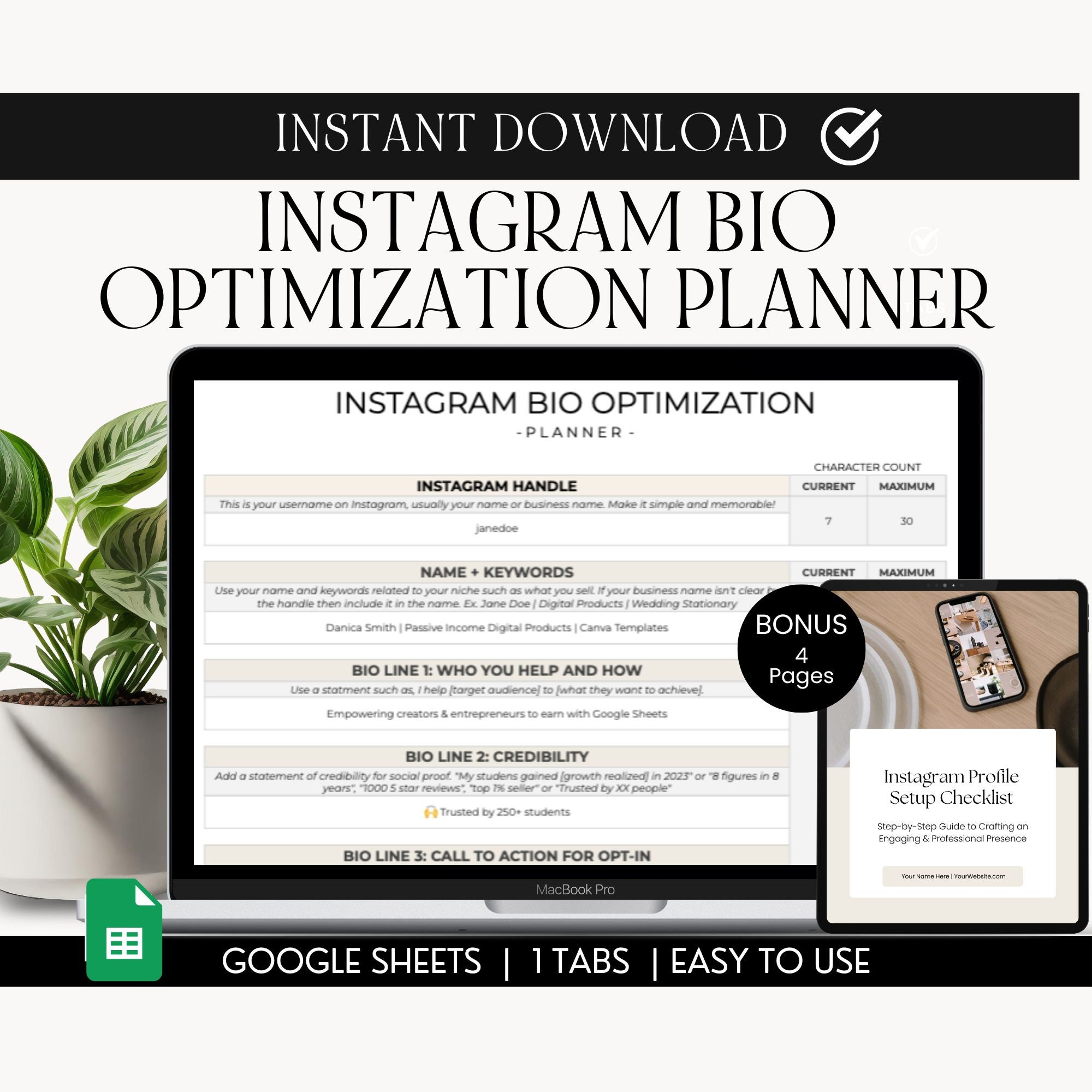 Instagram Bio Optimization Tool, Social Media Profile Planner ...