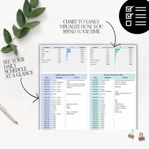 Time Blocking Google Sheets, Daily Schedule, Digital Planner, Time ...