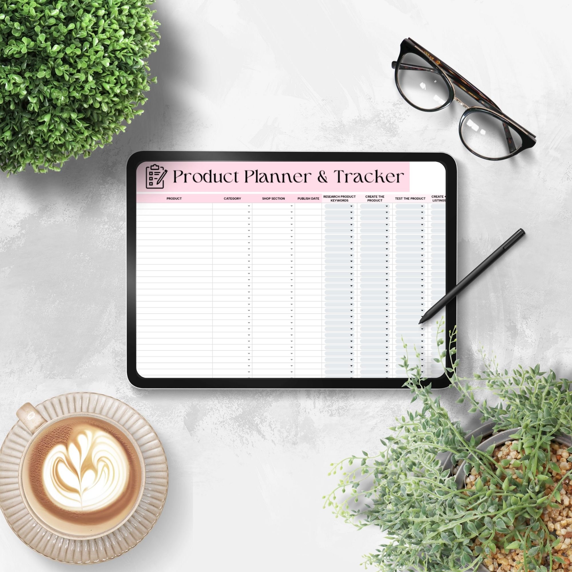 Digital Product Planner Google Sheets: Task List, Inventory Tracker ...