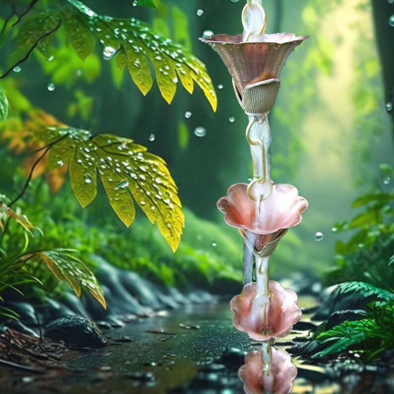 Kanji Cups Rain Chain: Pure Copper and Brass - Etsy